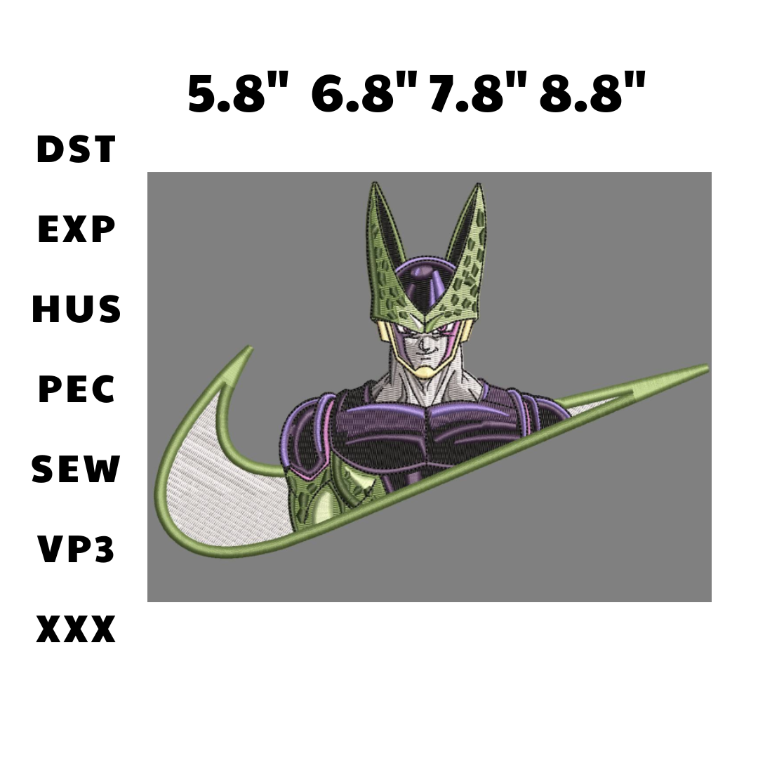 NIKE x PERFECT CELL Embroidery Design File, Anime Inspired E | Inspire ...