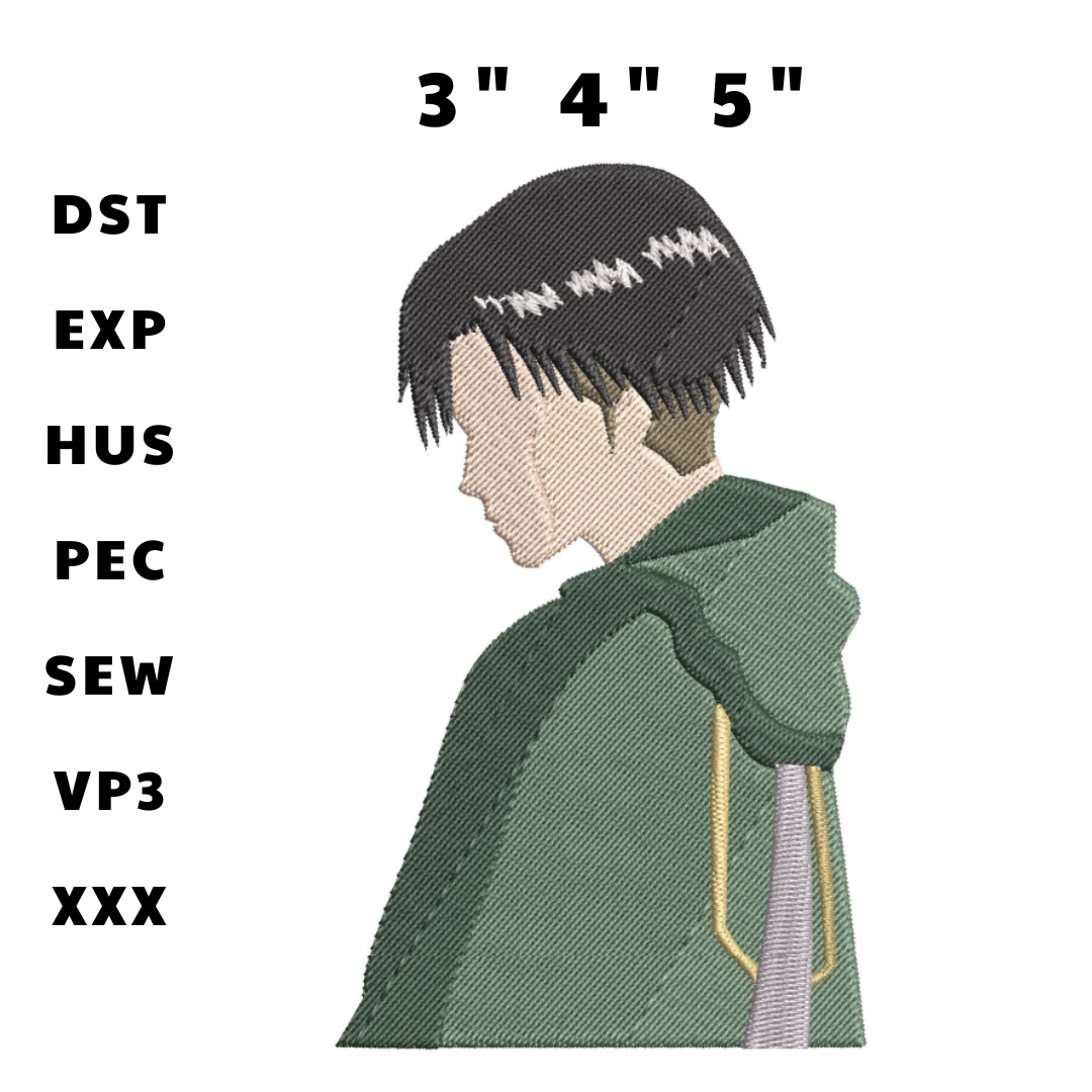 Levi Embroidery Design File, Levi Anime Inspired Embroidery | Inspire ...