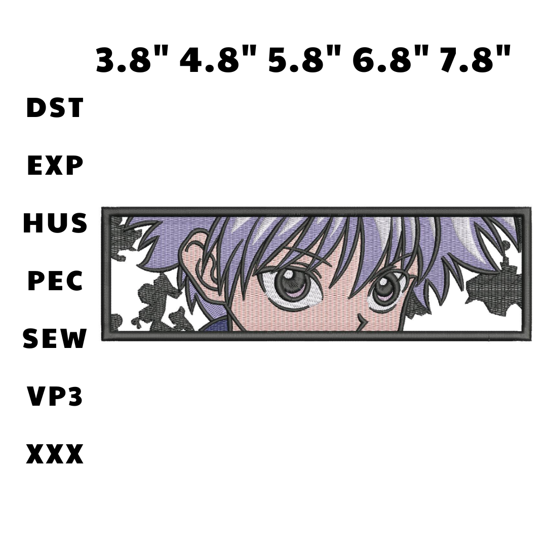 Killua Rectangular Embroidery Design File, Killua Anime Insp | Inspire ...