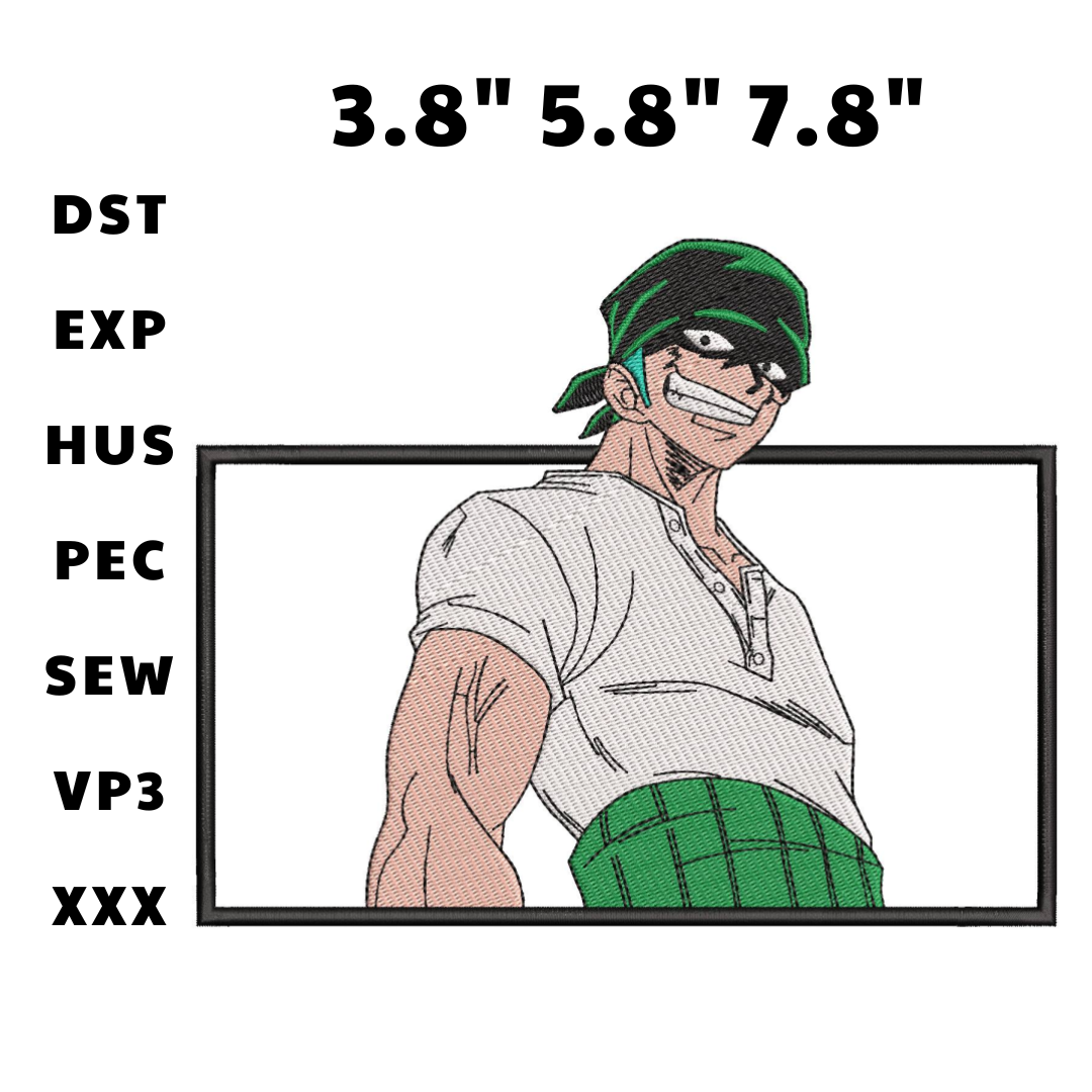 Zoro OP W Embroidery Design File, Anime Inspired Embroidery | Inspire ...