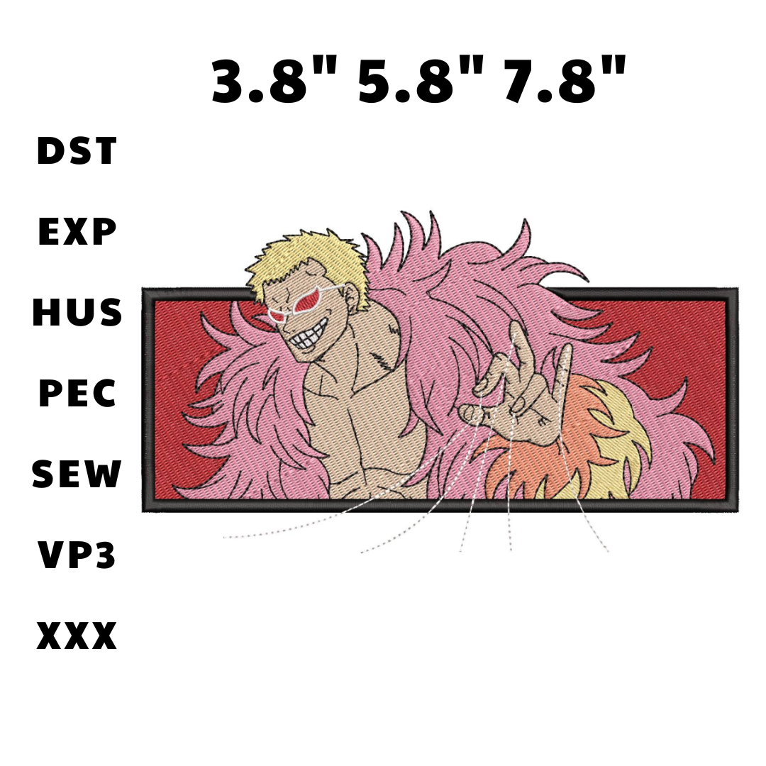 Doflamingo Embroidery Design File, Anime Inspired Machine Em | Inspire ...
