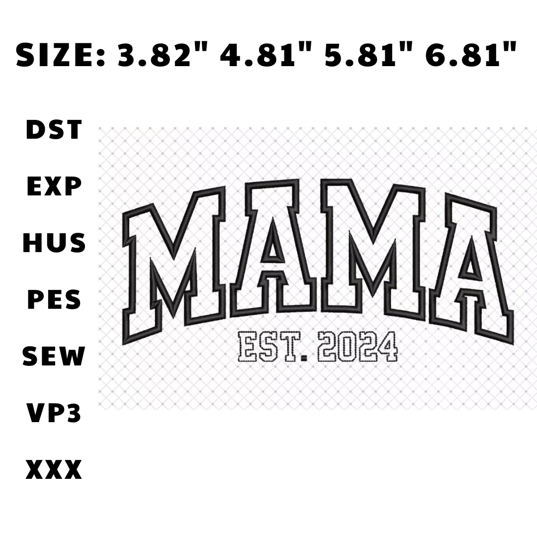 Mama Applique Embroidery Design, Mother's Day Design, Mama V | Inspire ...