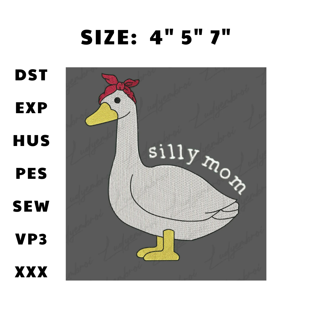 Silly Mama Embroidery Design, Goose Embroidery Design, Mama | Inspire ...