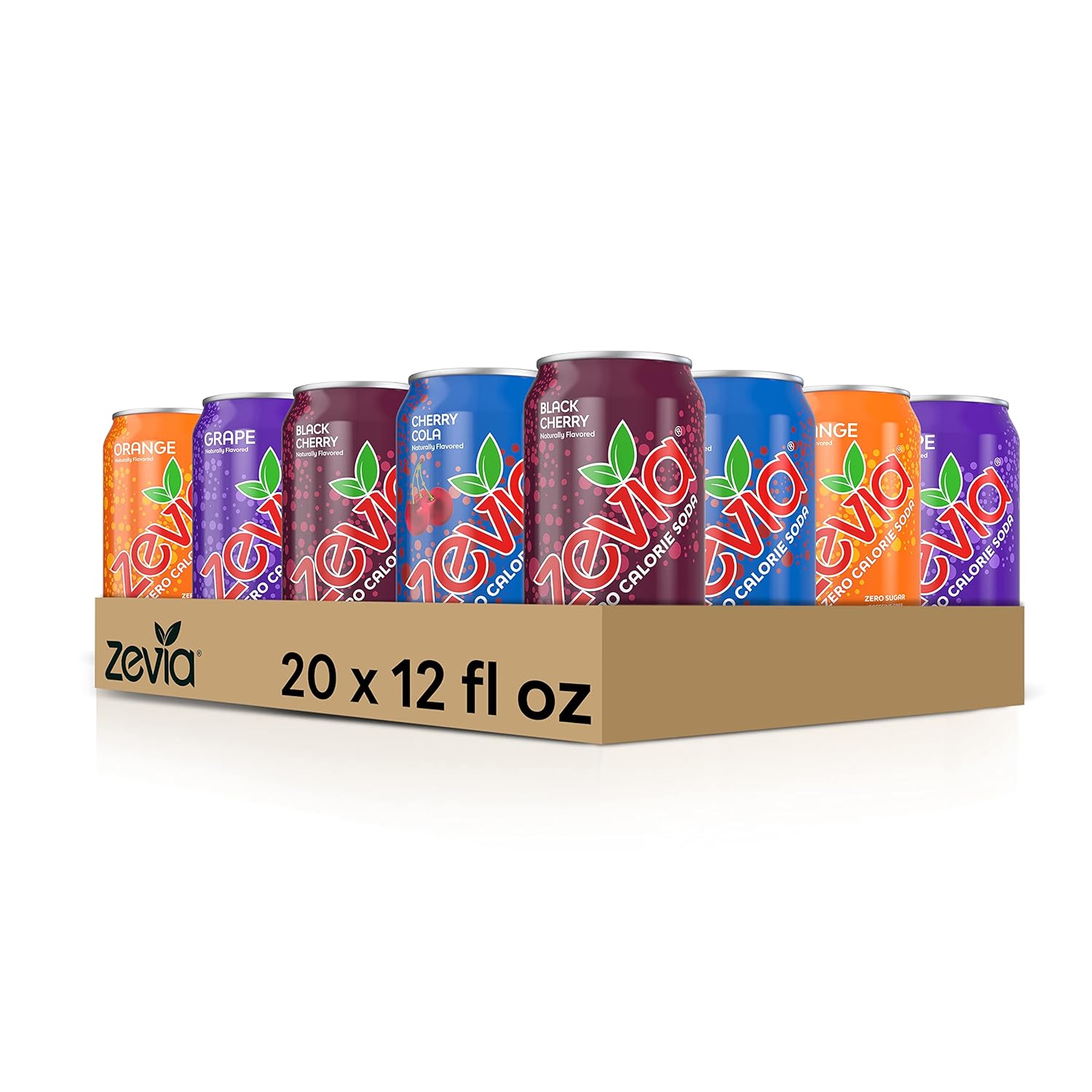 Zevia Zero Calorie Soda, Fruity Variety Pack, 12 Ounce Cans | Inspire Uplift