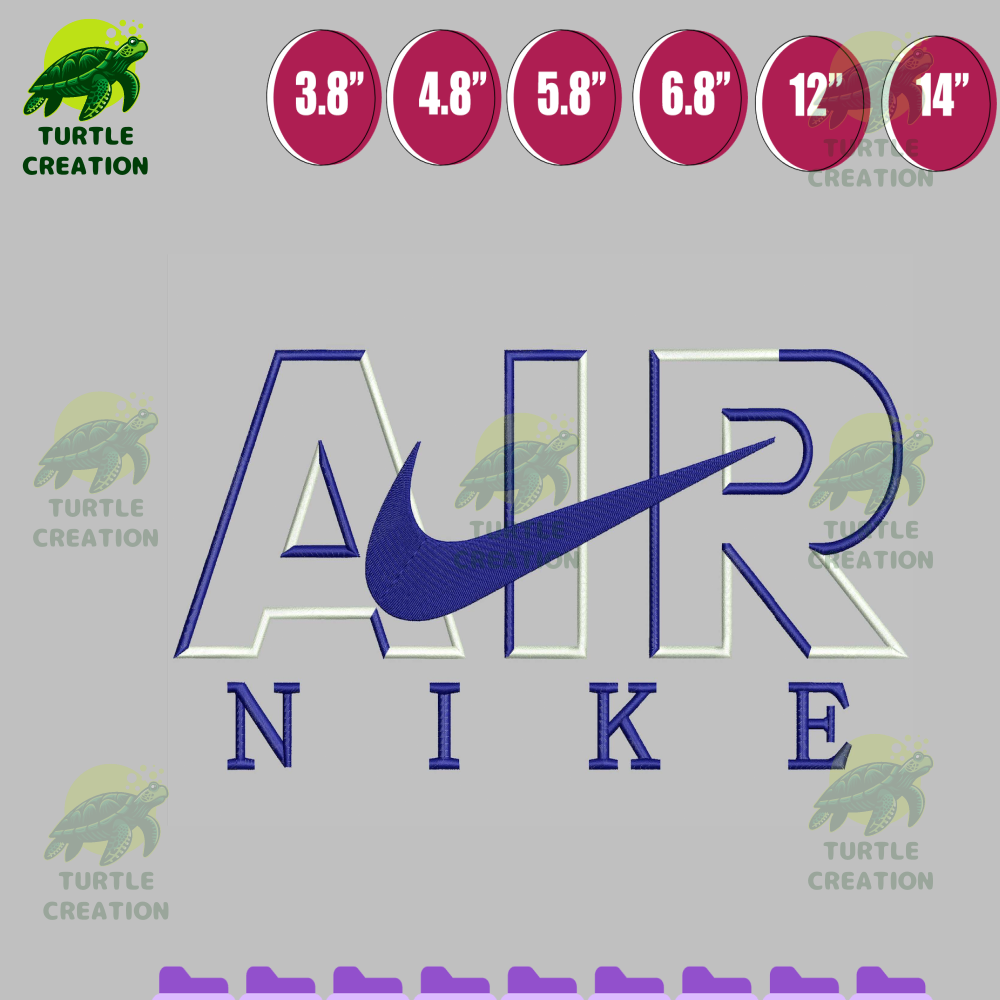 Nike Air - Machine Embroidery design file, Machine embroider | Inspire ...