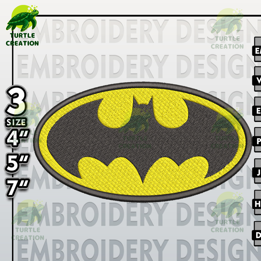 Batman Movie Embroidery Designs, DC Comic Batman Embroidery | Inspire ...