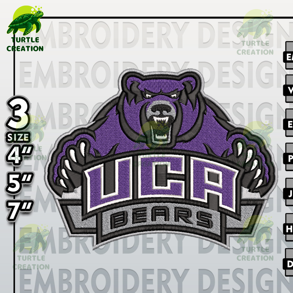 Central Arkansas Bears Embroidery Designs, NCAA Logo Embroid - Inspire ...
