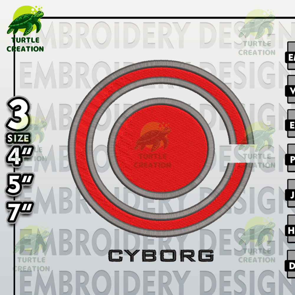 Cyborg Embroidery Designs, Cyborg Logo Embroidery Files, DC | Inspire ...