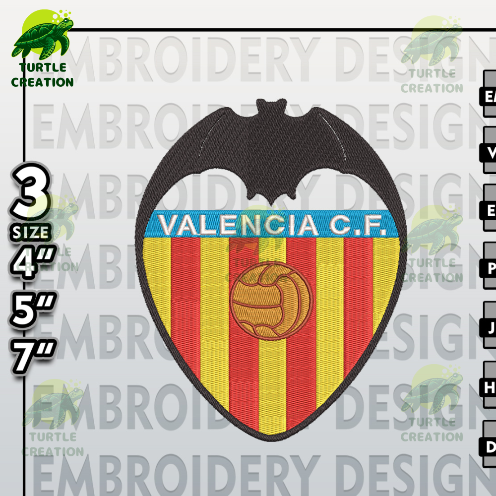 Escudo Valencia CF Embroidery Designs, Valencia CF logo Embr | Inspire ...
