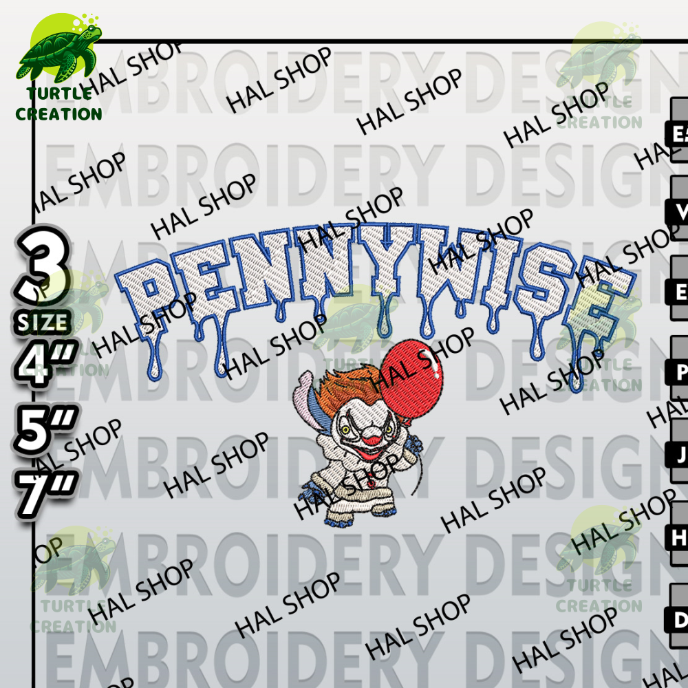 Halloween Machine Embroidery Designs, Chibi Pennywise Hallow | Inspire Uplift