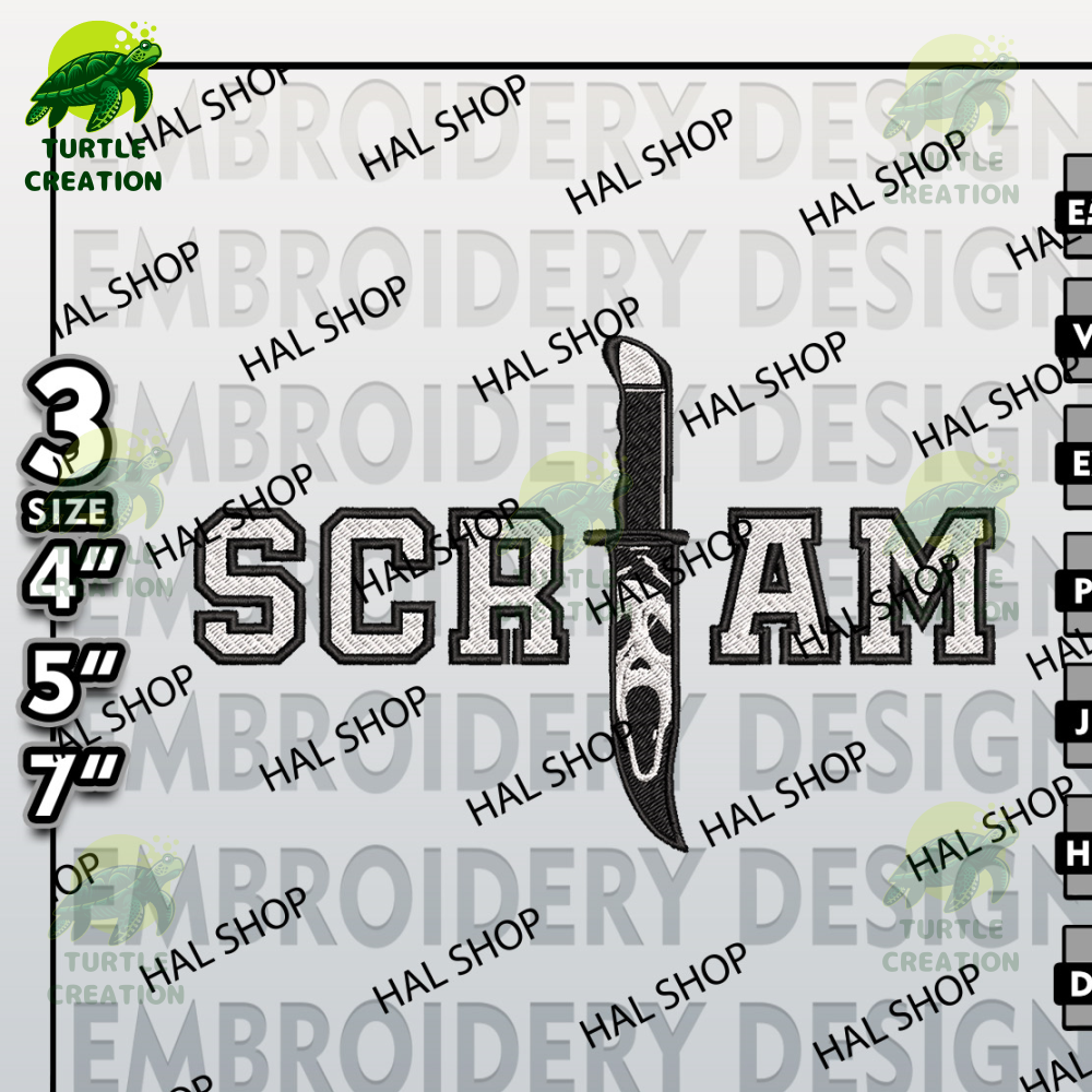 Halloween Machine Embroidery Pattern, Horror Scream With Kni | Inspire ...