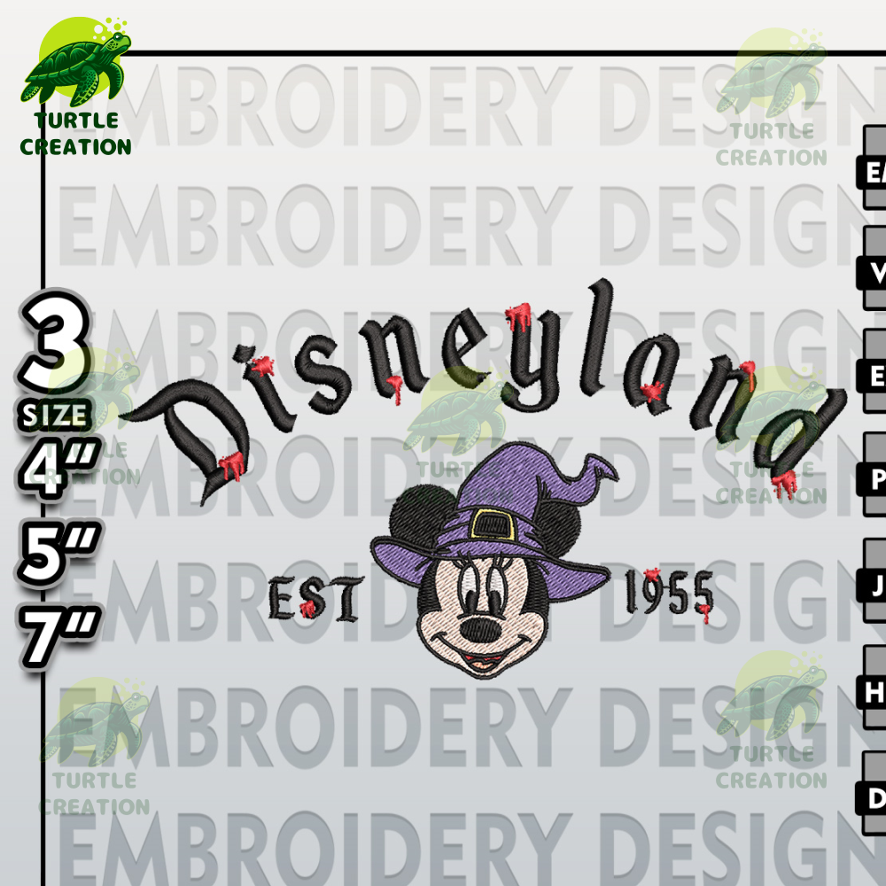 Halloween Machine Embroidery Pattern, Minnie Disneyland Hall | Inspire ...