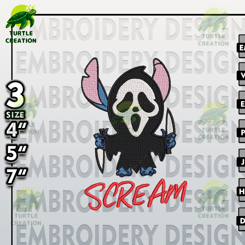 Halloween Machine Embroidery Pattern, Stitch In Ghost Face E | Inspire ...