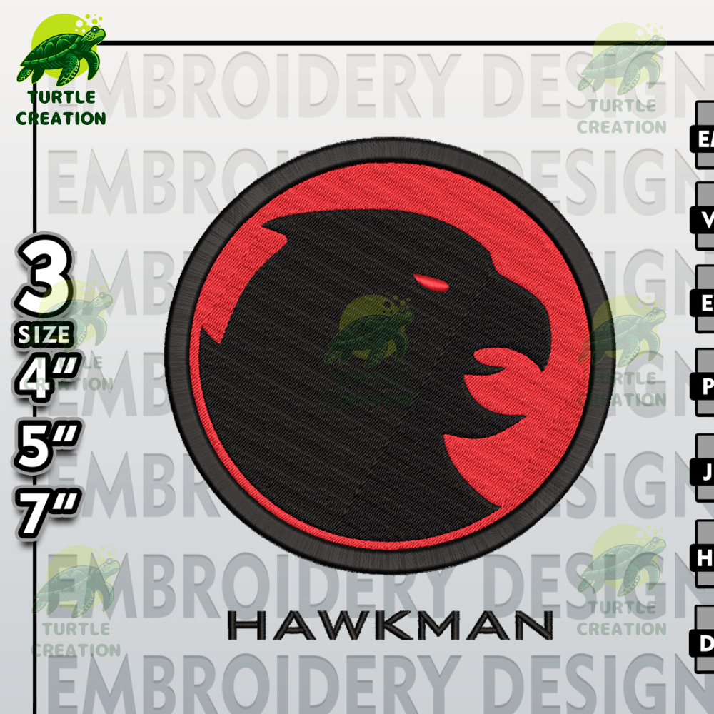 Hawkman Embroidery Designs, Hawkman Logo Embroidery Files, | Inspire Uplift