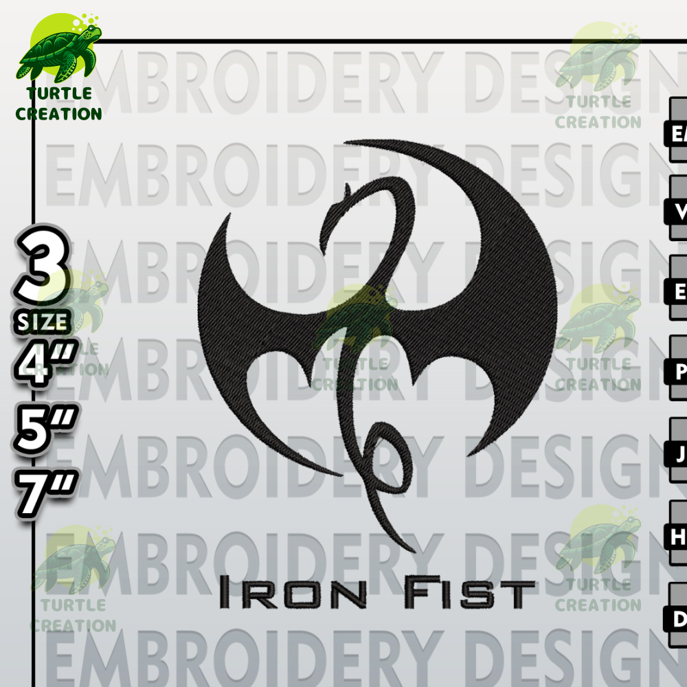 Iron Fist Embroidery Designs, Iron Fist Logo Embroidery Fil | Inspire ...