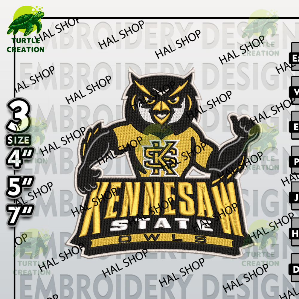 Kennesaw State Owls Embroidery Designs, NCAA Logo Embroidery | Inspire ...