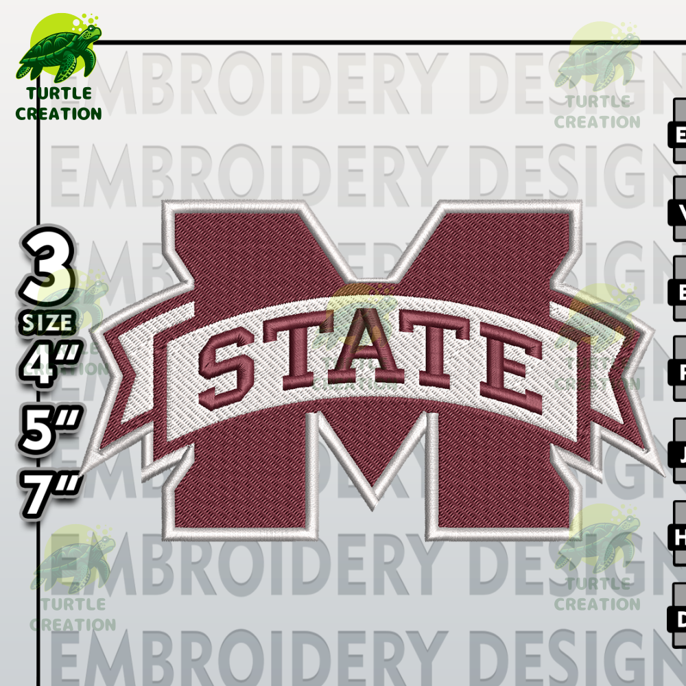 Mississippi State Bulldogs Embroidery Files, NCAA Logo Embro | Inspire ...