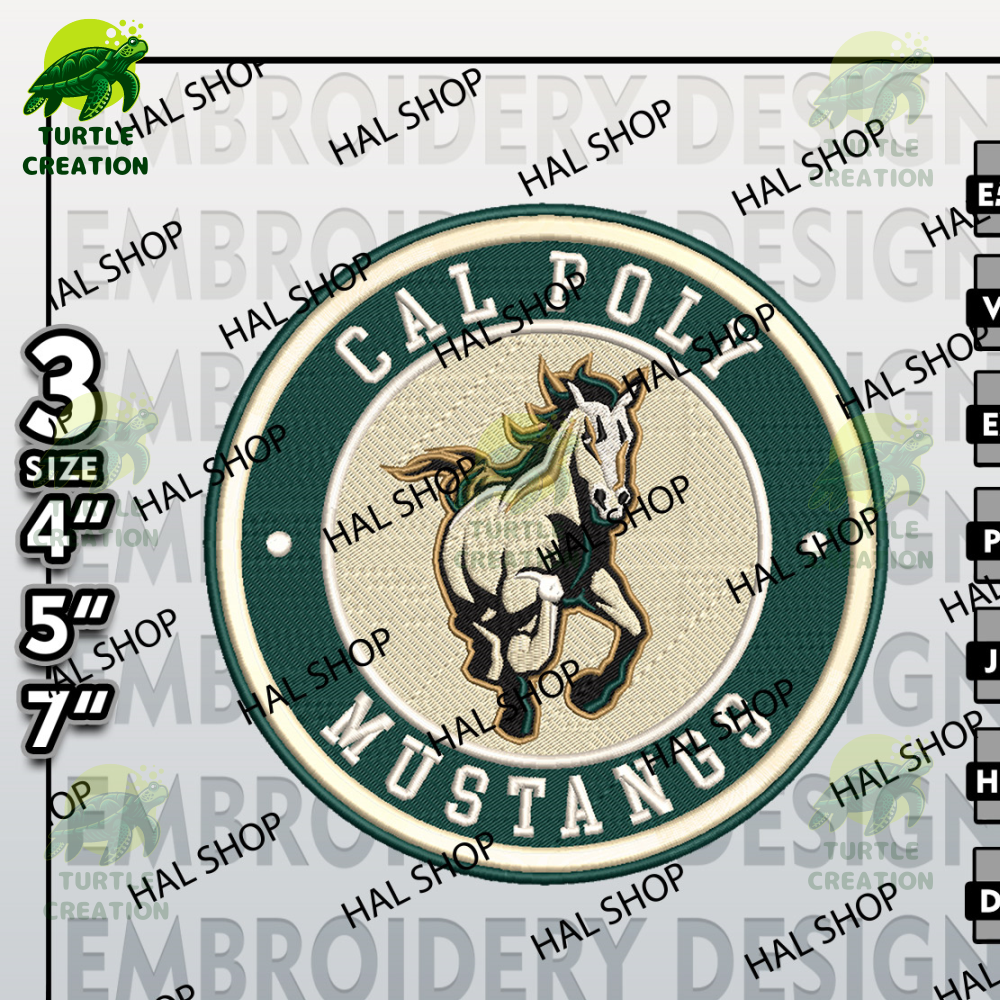 NCAA Cal Poly Mustangs Embroidery Designs, NCAA Logo Embroid - Inspire ...