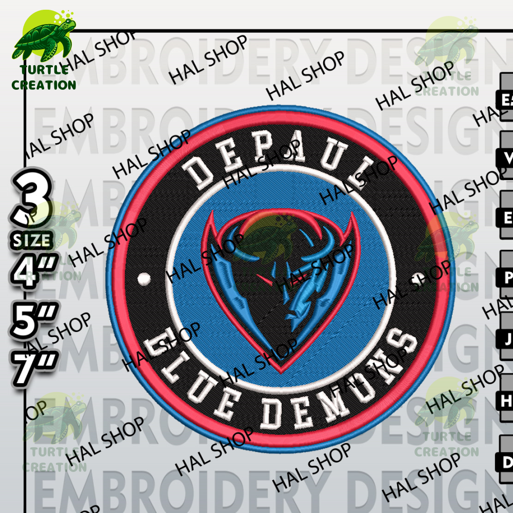 NCAA DePaul Blue Demons Embroidery Designs, NCAA Logo Embroi | Inspire ...
