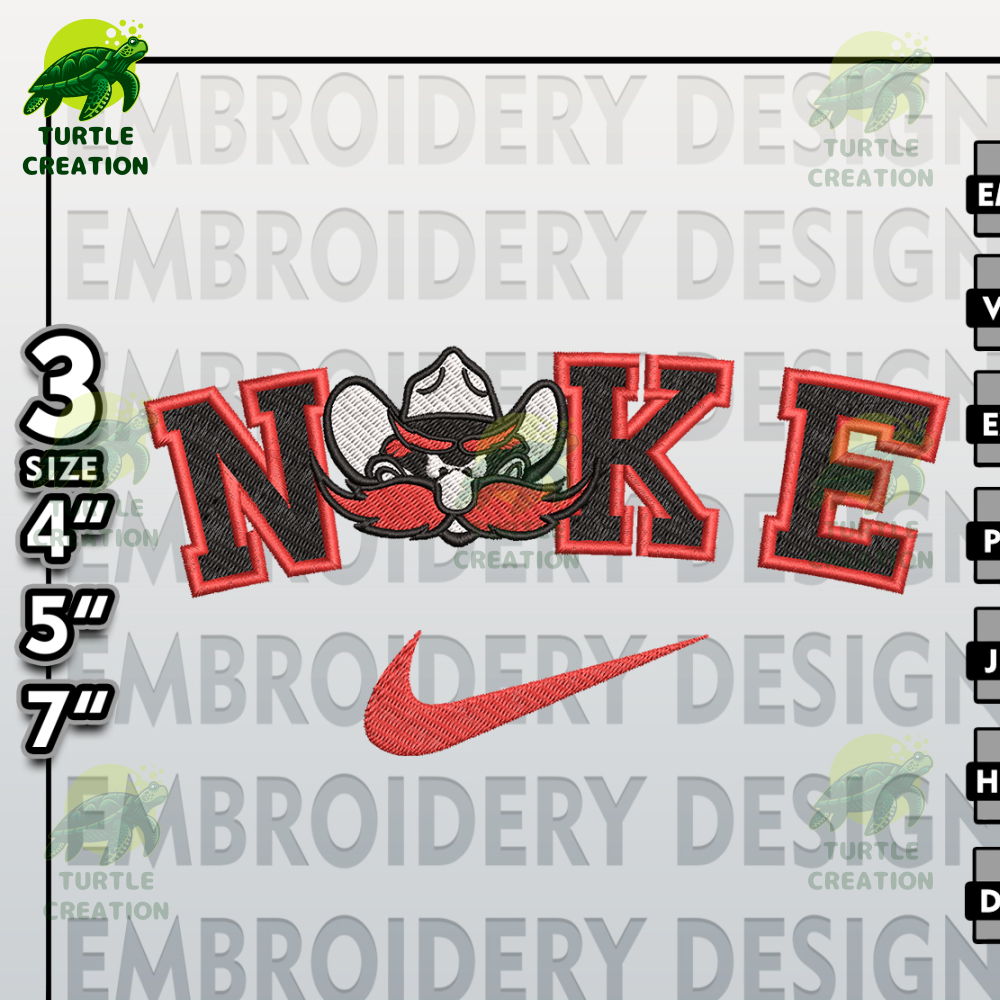 NCAA Embroidery Files, Nike West Texas Tech Red Raiders Embr | Inspire ...