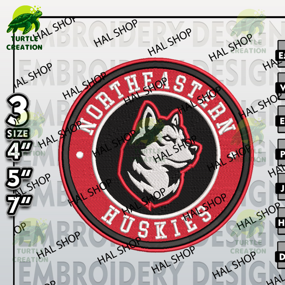 NCAA Northeastern Huskies Embroidery Designs, NCAA Logo Embr | Inspire ...
