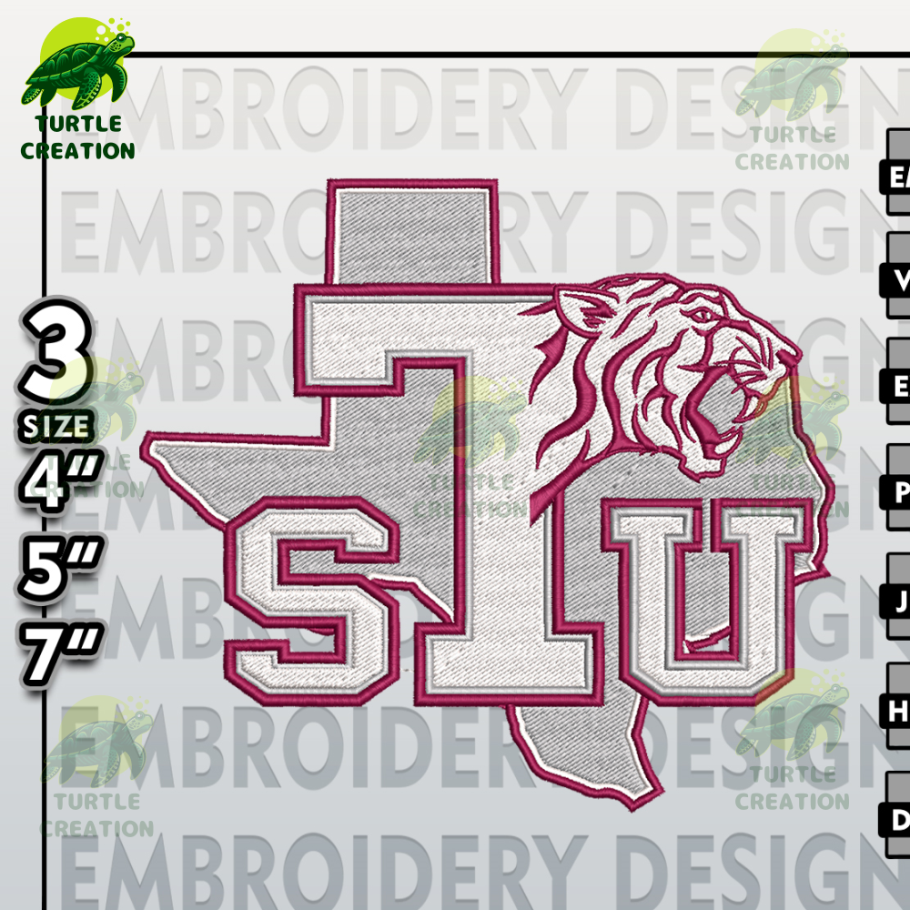 Texas Southern Tigers Embroidery Designs, NCAA Logo Embroide | Inspire ...