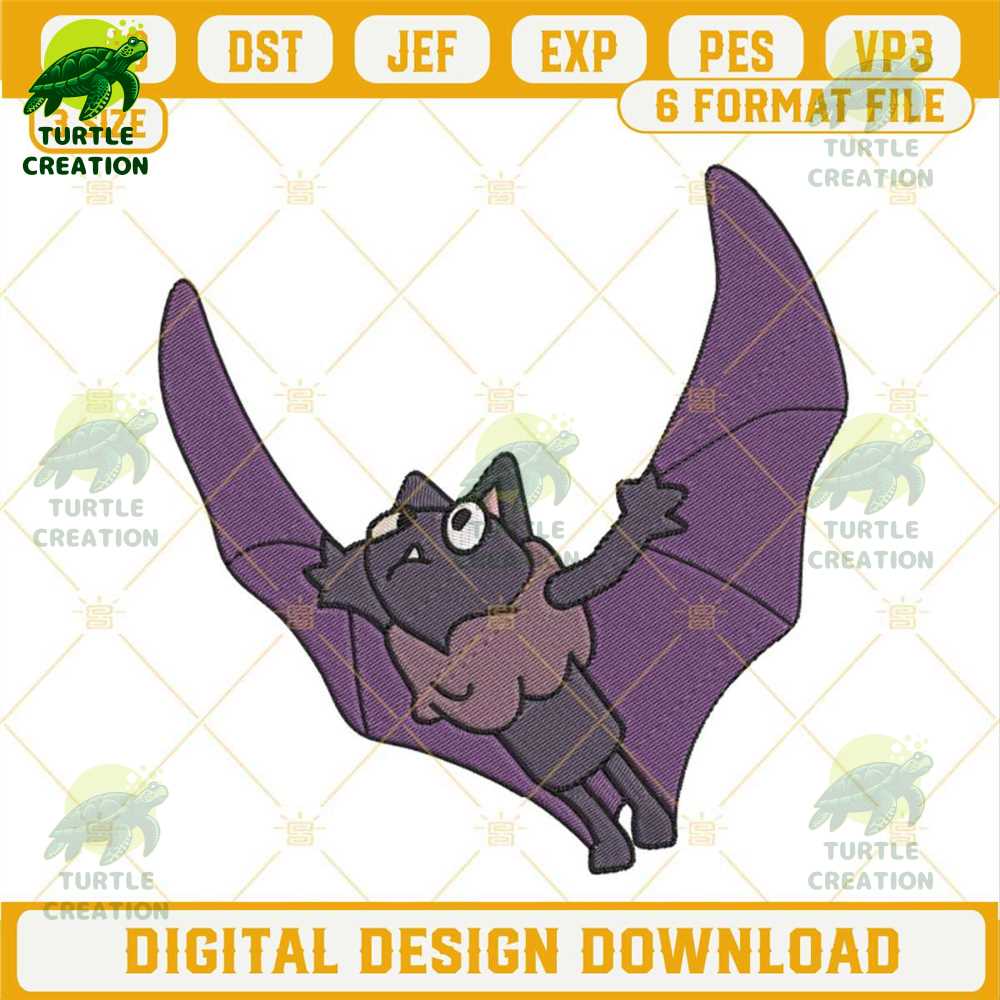 Bluey Fruit Bat Embroidery Files, Bluey Halloween Embroidery | Inspire ...