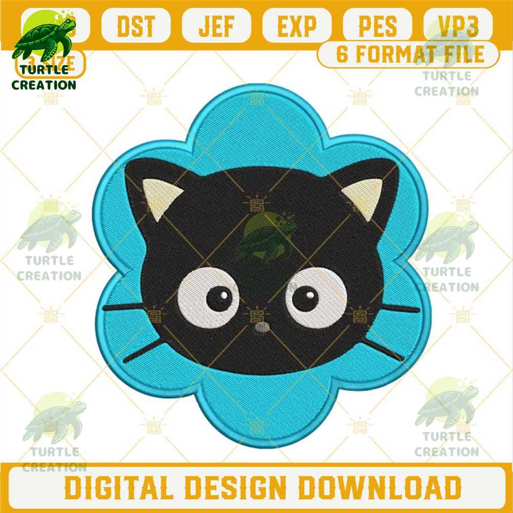 Chococat Face Flower Embroidery Designs, Sanrio Black Cat Em - Inspire ...