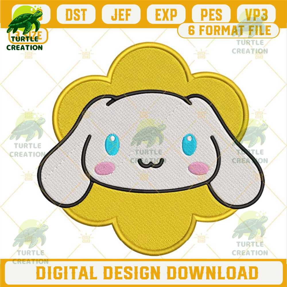 Cinnamoroll Face Flower Embroidery Designs, Sanrio Cinnamoro - Inspire ...