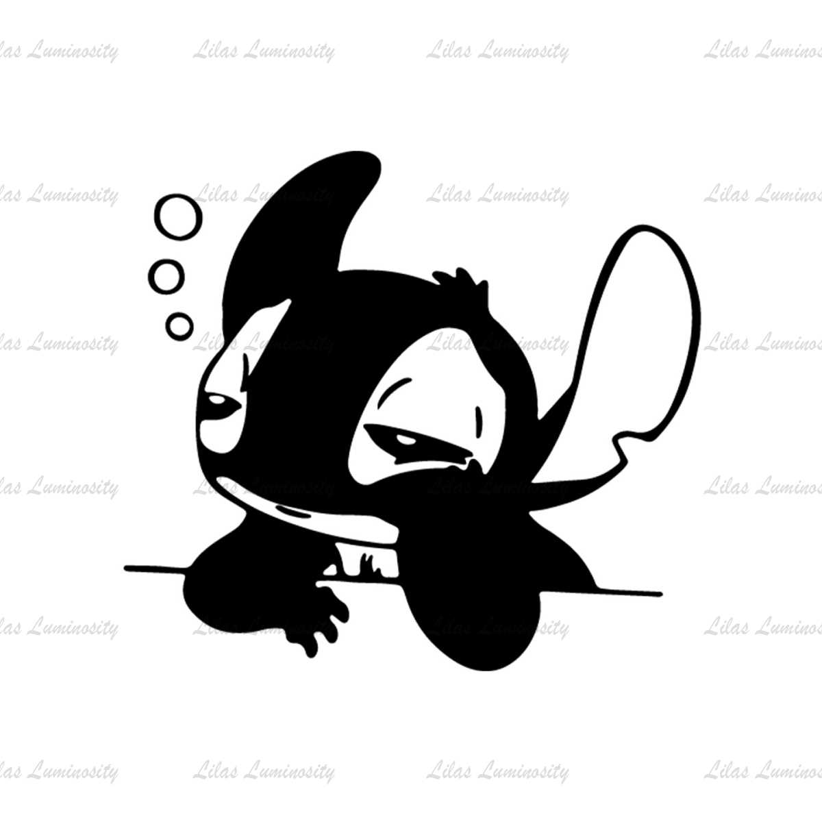 Cute Boring Face Stitch Disney Cartoon SVG | Inspire Uplift