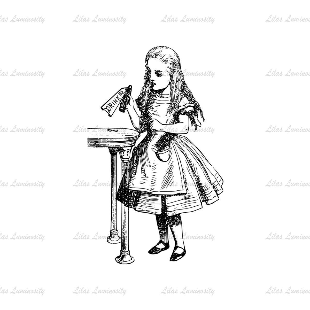 Alice Picking Up The Drink Me Bottle Adventure In Wonderland - Inspire ...