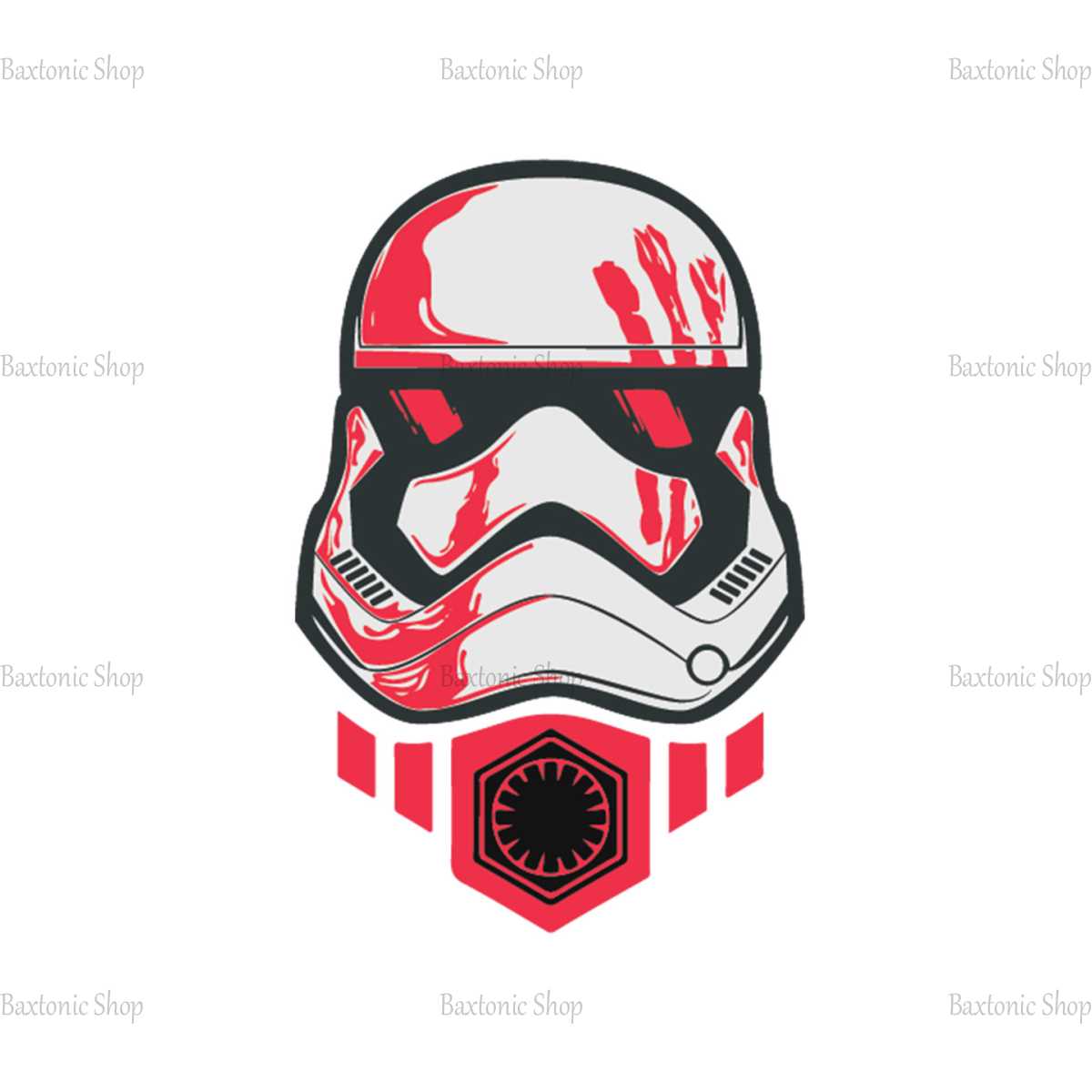 First Order Symbol Stormtrooper Army Red Helmet SVG - Inspire Uplift