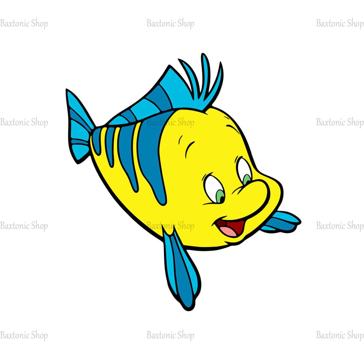 Disney The Little Mermaid Flounder Fish SVG Vector - Inspire Uplift