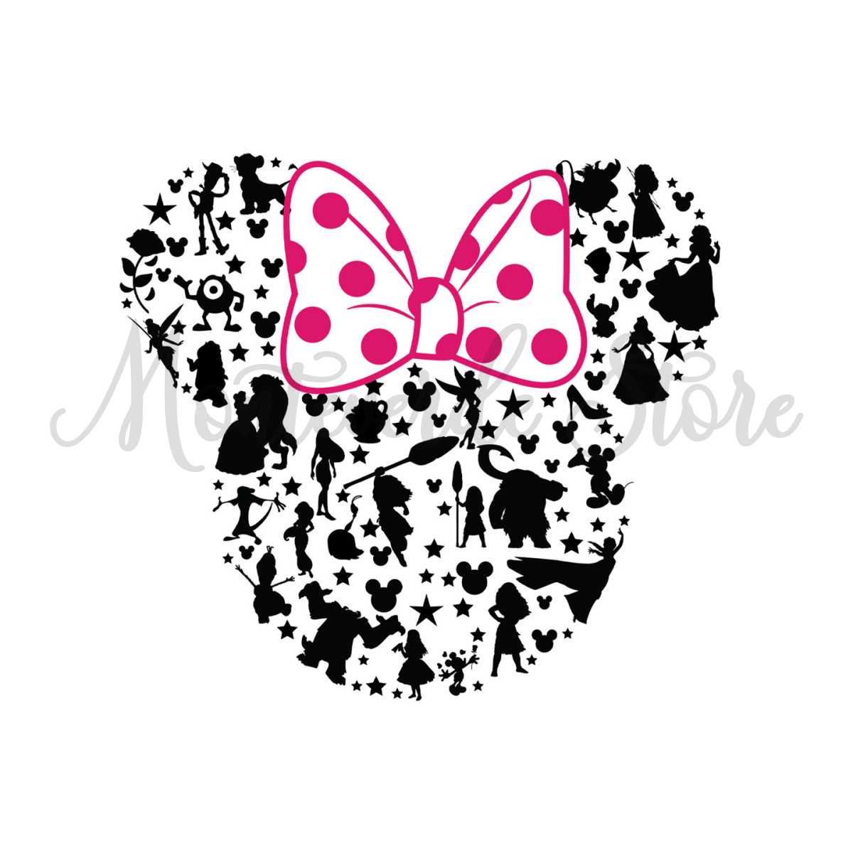 Minnie Mouse Head Monogram Walt Disney Characters SVG | Inspire Uplift