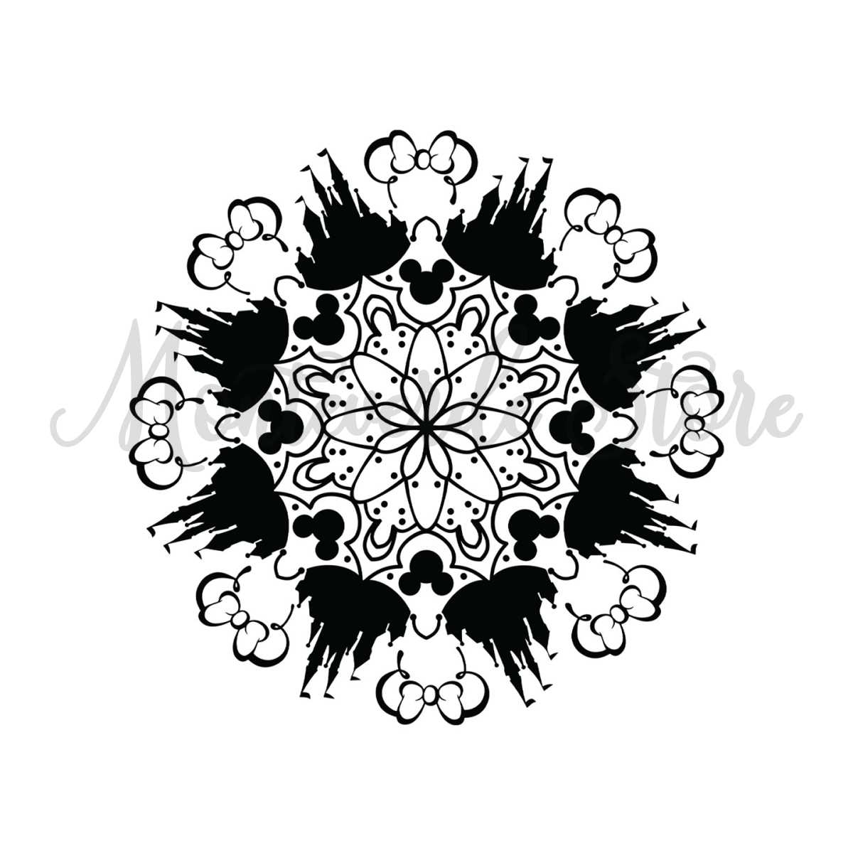 Round Mandala Pattern Minnie Mouse SVG | Inspire Uplift
