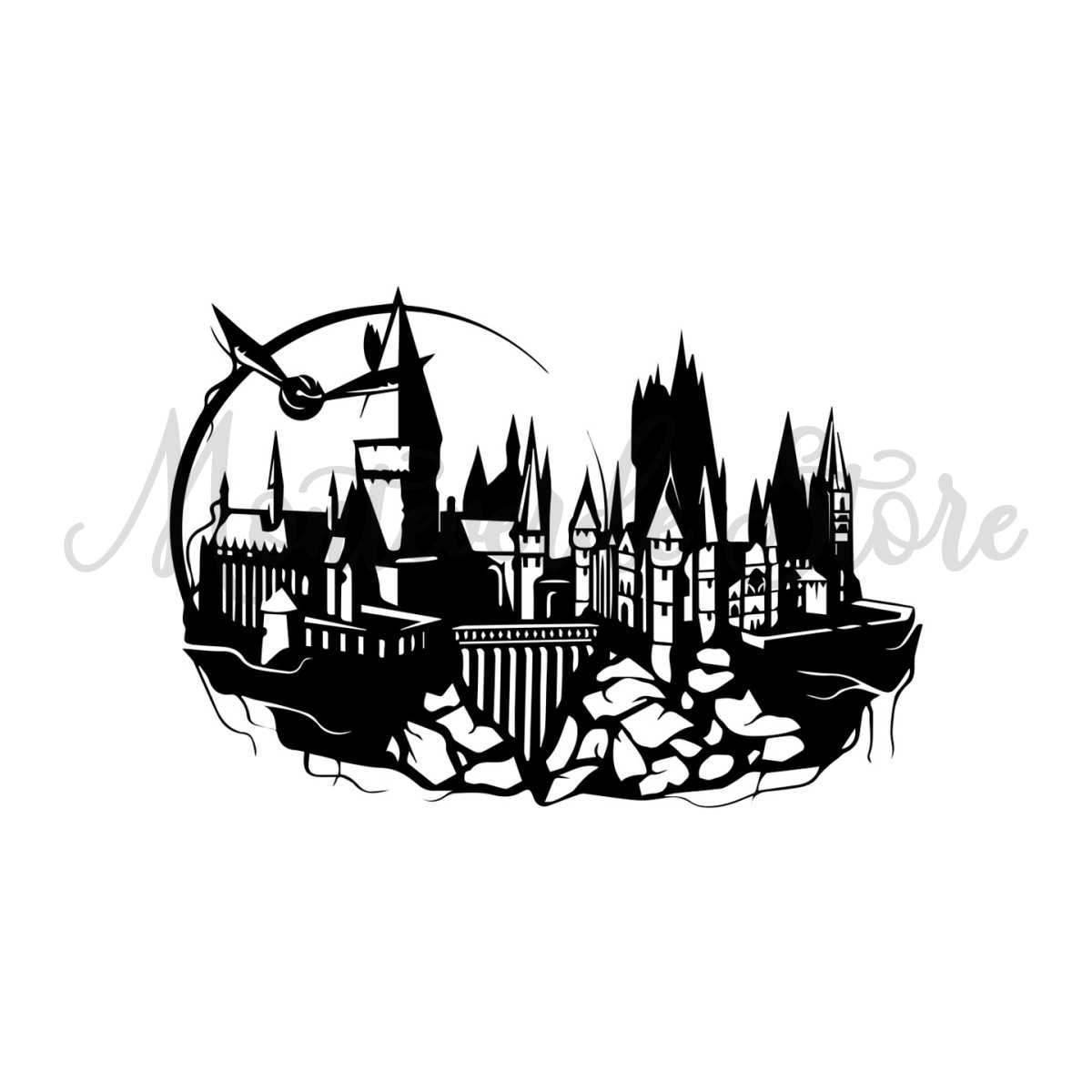 Hogwarts Harry Potter Wizarding School SVG Vector Cut Files | Inspire ...