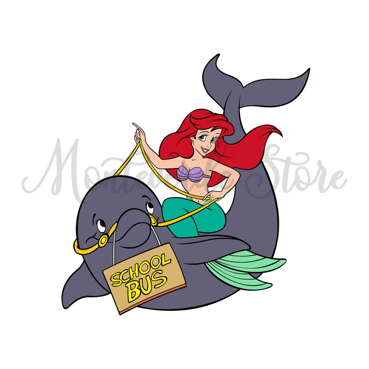 School Bus The Little Mermaid Princess Ariel SVG - Inspire Uplift