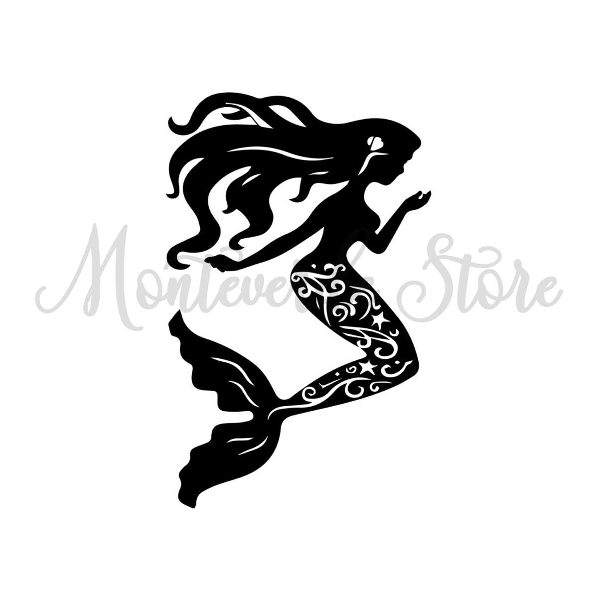 Little Mermaid Modern Cross Stick Pattern Ariel SVG | Inspire Uplift
