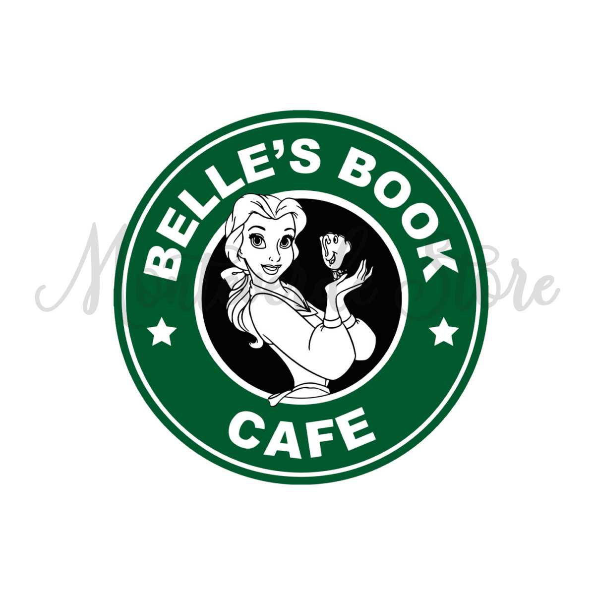 Disney Princess Belle's Book Cafe Round Logo Clipart SVG | Inspire Uplift