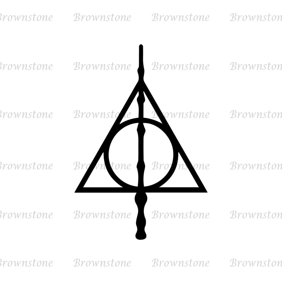 The Deathly Hallows & Magic Wand SVG Logo Silhouette - Inspire Uplift