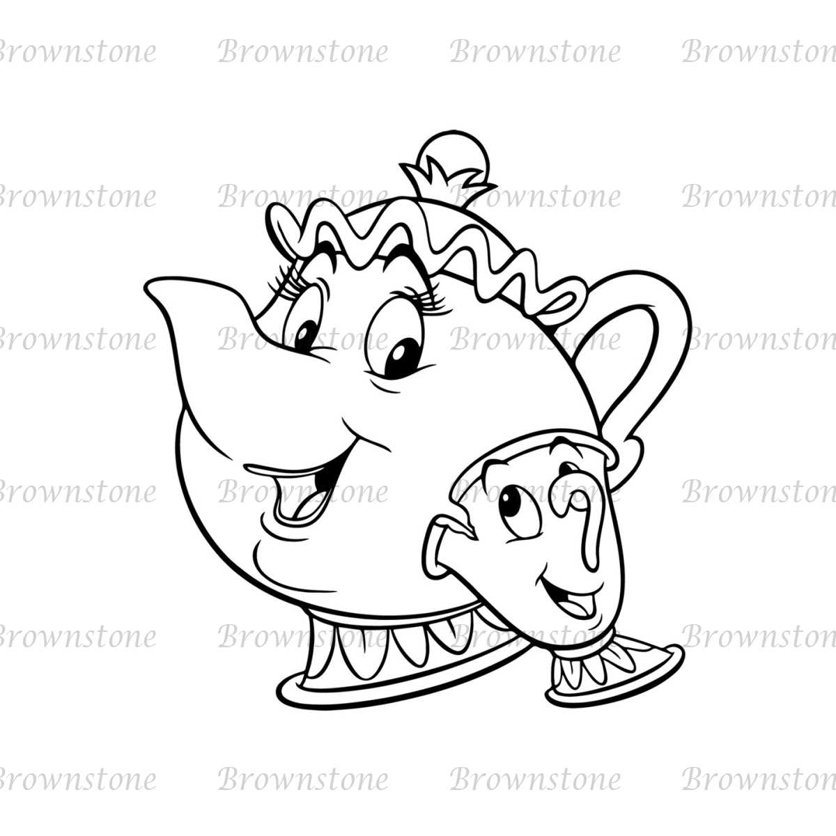 The Magic Tea Set Mrs. Potts And Chip Cartoon Characters Sil | Inspire ...