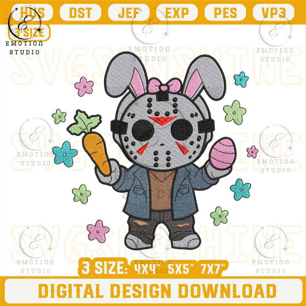 Easter Bunny Jason Mask Embroidery Pattern, Jason Voorhees E | Inspire ...