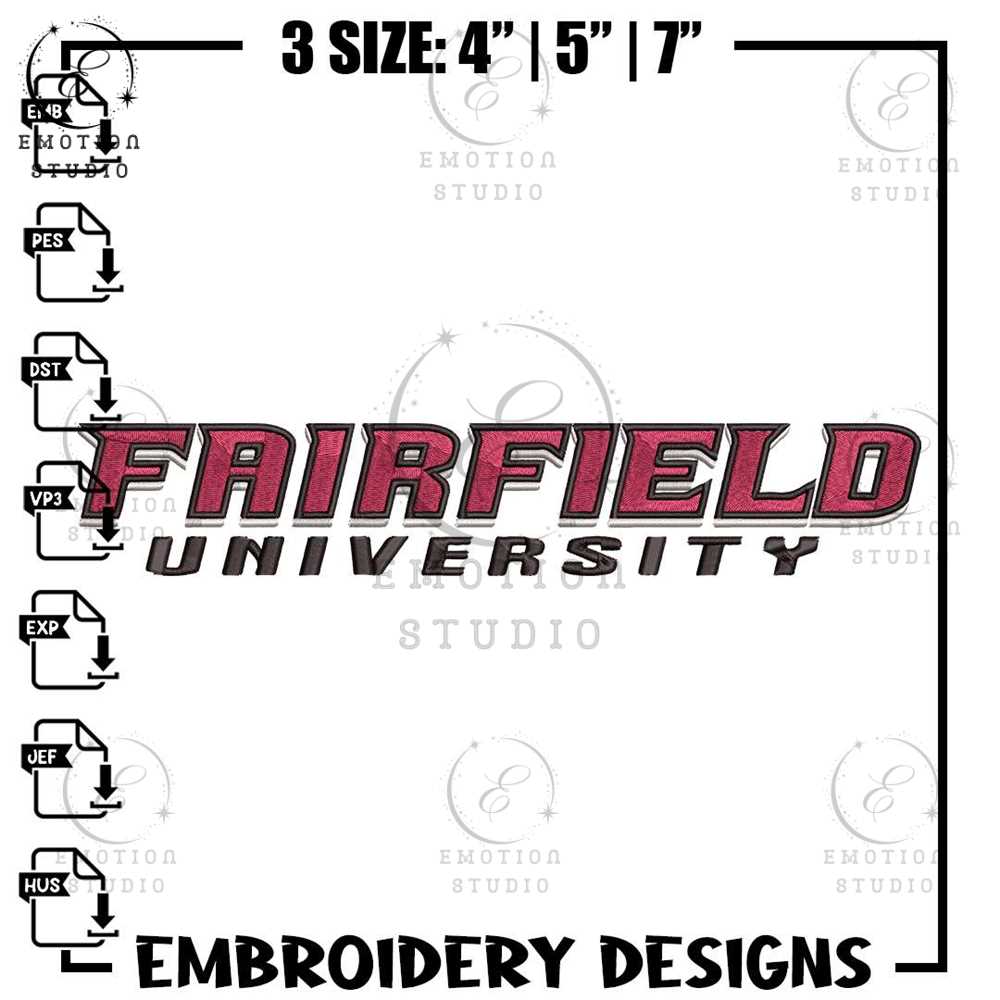 Fairfield University logo embroidery design, Sport embroider | Inspire ...