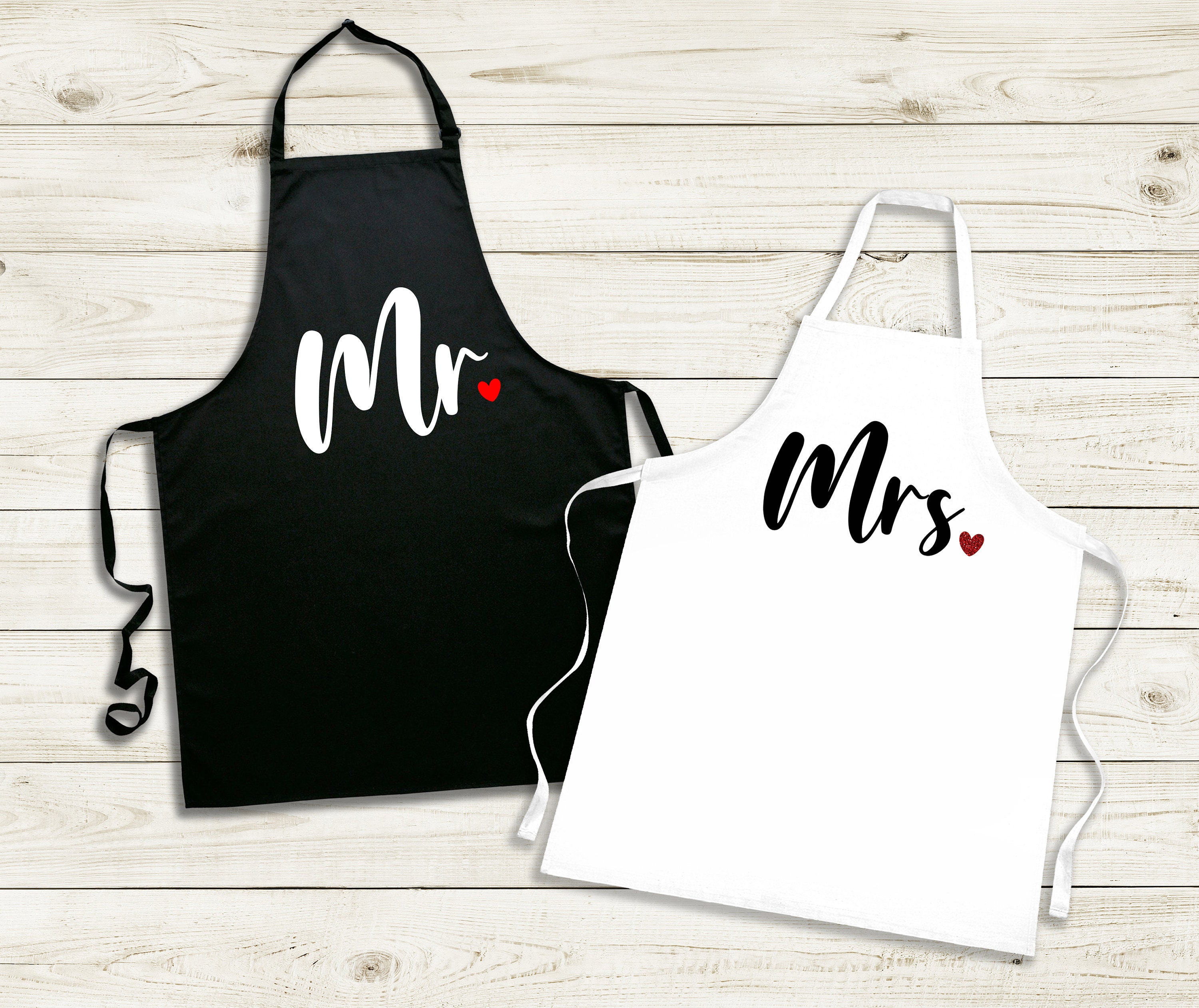MR MRS Aprons, Bride and Groom Gift, Mr and Mrs Wedding Coo | Inspire Uplift
