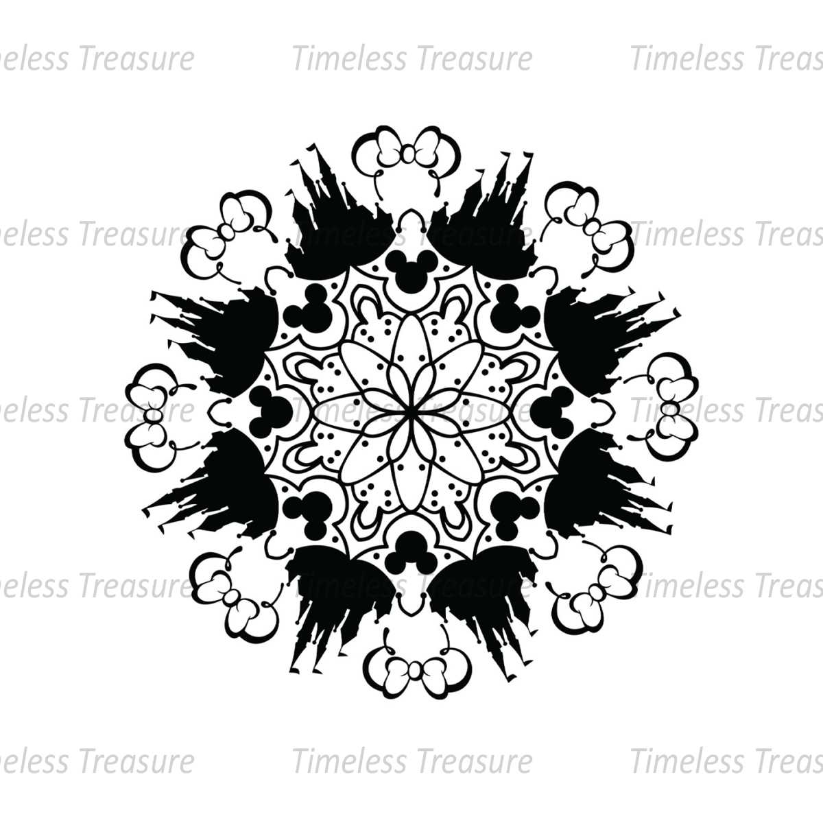 Round Mandala Pattern Minnie Mouse SVG | Inspire Uplift