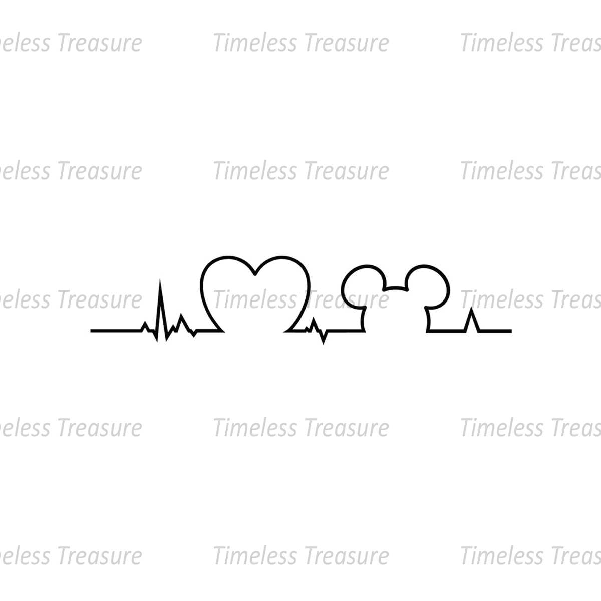 Heartbeat Mickey Mouse SVG | Inspire Uplift