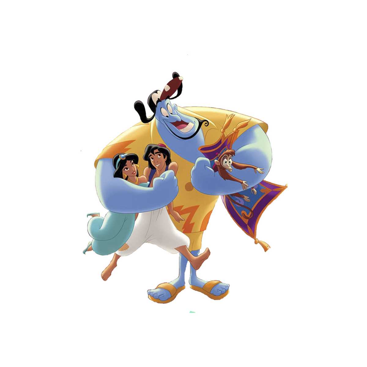 Aladdin Jasmine Genie and Abu Disney Cartoon Friends PNG Fil | Inspire ...