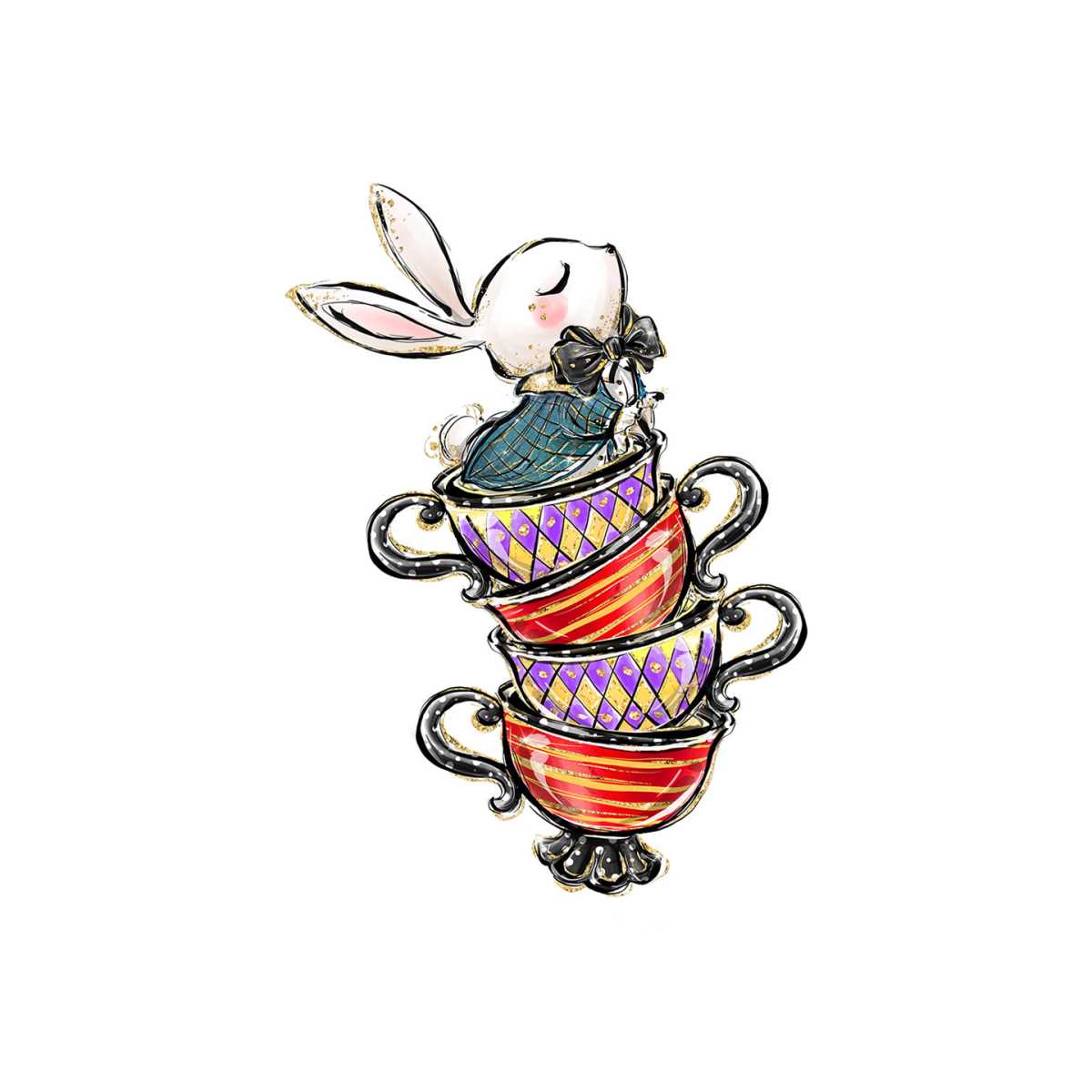 Mr. White Rabbit Alice Tea Set Wonderland Characters PNG - Inspire Uplift