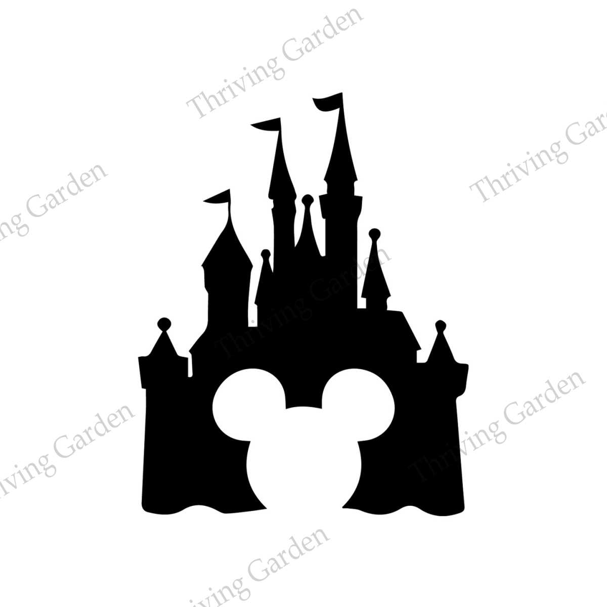 Mickey Mouse Magic Kingdom Black SVG, Disney SVG | Inspire Uplift