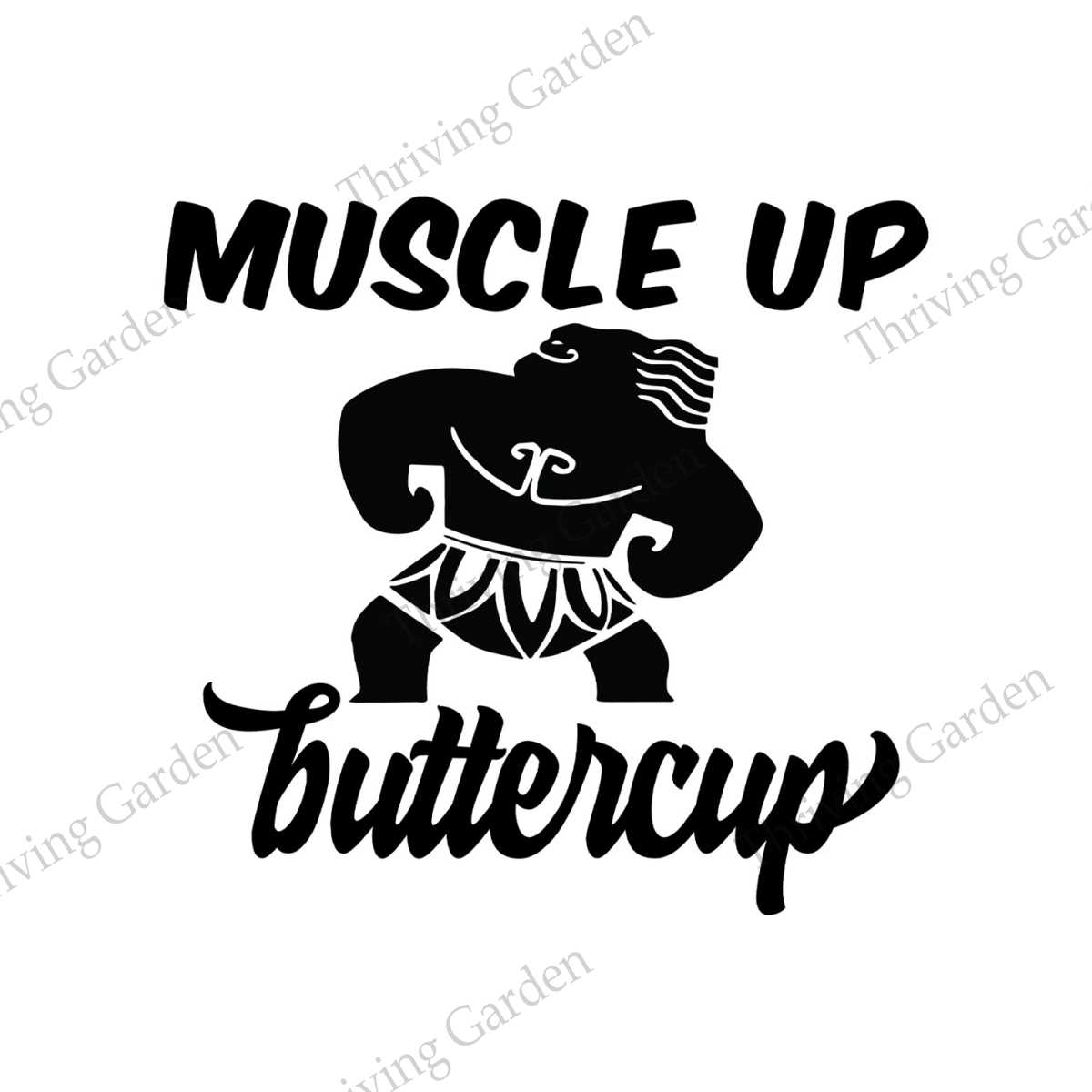 Muscle Up Buttercup Maui Moana Disney SVG Cricut File - Inspire Uplift